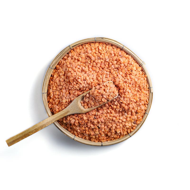 Red Lentils Red Masoor, Masoor Dal. Red Lentils in Threshing Basket ...