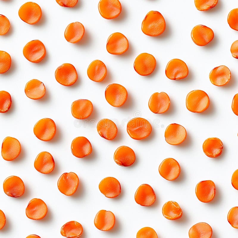 Red Lentils Pattern on White Surface Food Ingredient Seeds Isolated on ...