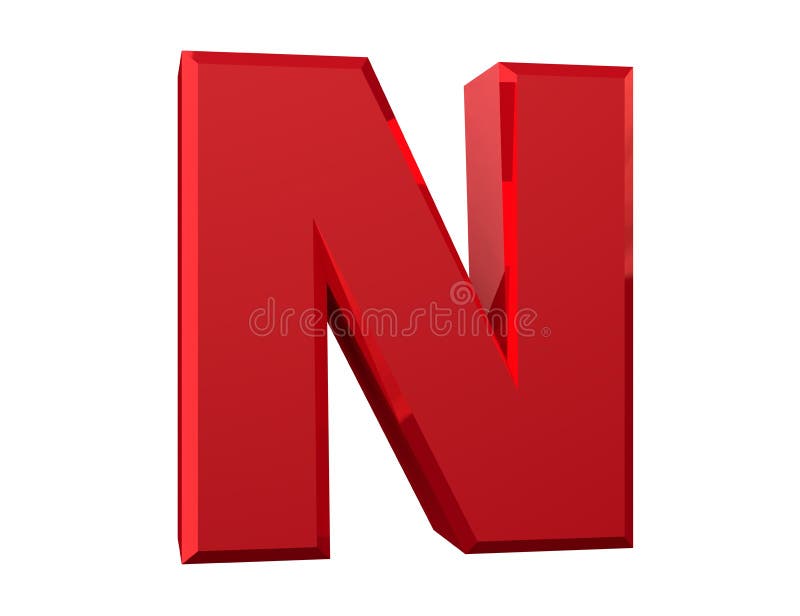 Red Letter N Alphabet 3d Rendering Stock Illustrations – 230 Red Letter ...