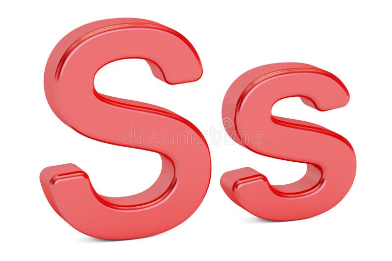 Red Letter S Alphabet, 3D Rendering Stock Illustration - Illustration ...