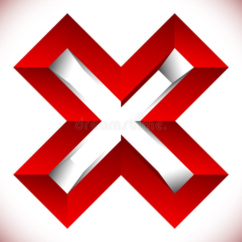 Red X Letter, X Shape. Red Cross Icon for Negative, Decline, Err Stock ...