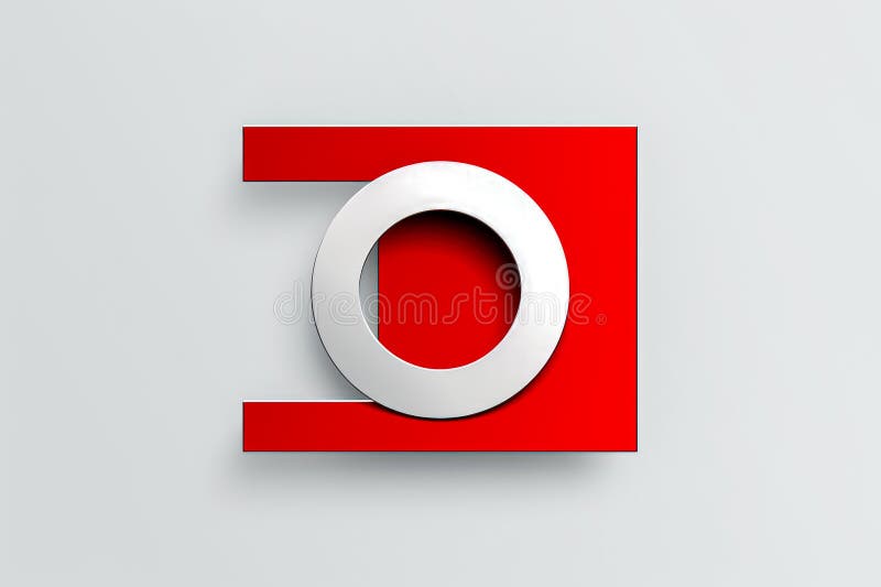 Red Letter with a White Capital Letter O Stock Illustration ...