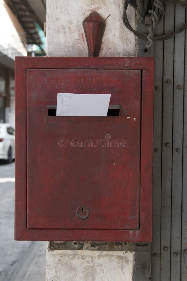 Red letterbox letter stock image. Image of send, letterbox - 82711357