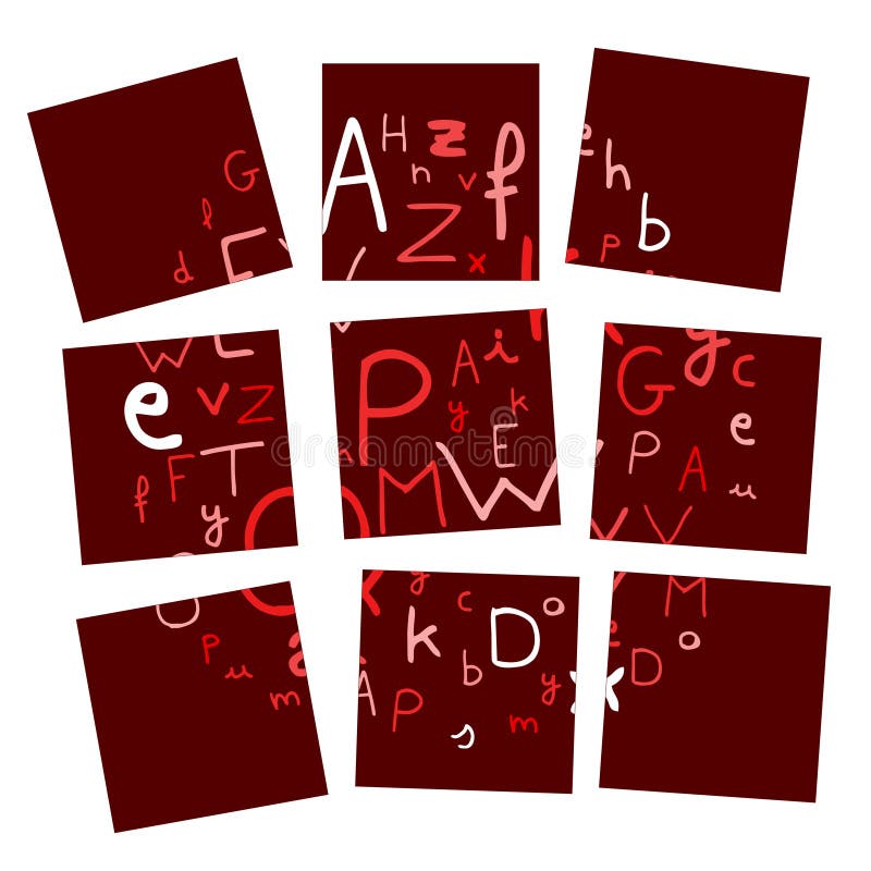 Red letters stock vector. Illustration of pieces, artistic - 259539084