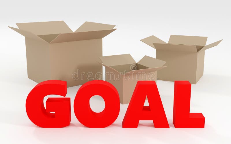 Red Letters Inscription Goal on Grey Podium, Soft Light, Smooth ...