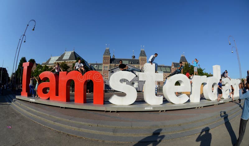 Red Letters in the Park in Centre of Amsterdam Editorial Photography ...