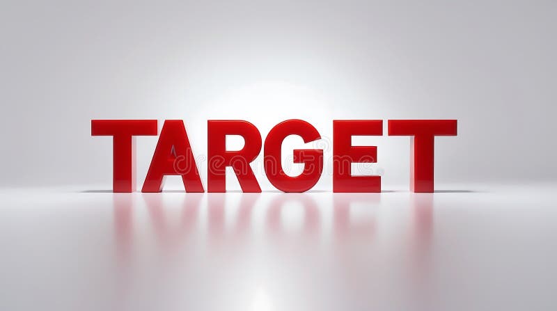 Red Letters Spelling Target on a Plain Surface Illuminated from Below ...