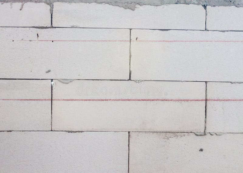 Red Level Line for Masonry Brick Wall Stock Image - Image of background ...