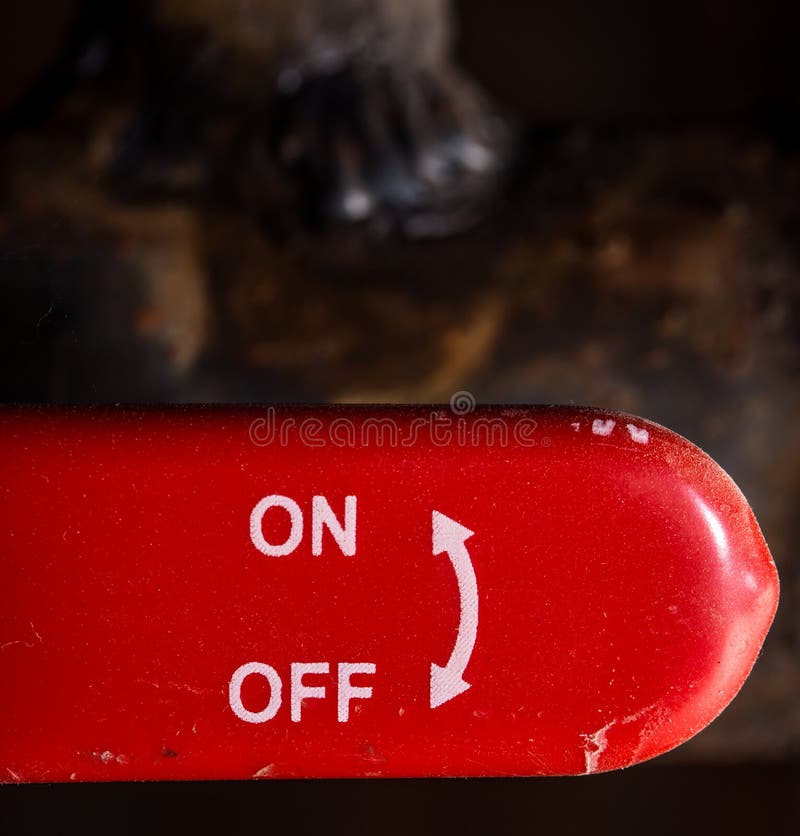 The Red Lever on Off Switch Dark Background Stock Image - Image of ...