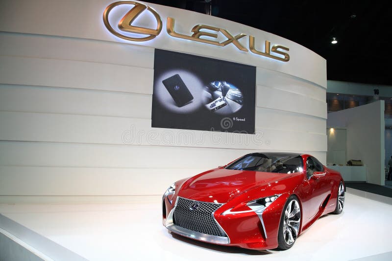Red Lexus Hybrid editorial stock image. Image of 2014 - 41355134