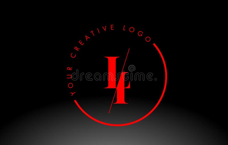 Red LI Serif Letter Logo Design with Creative Intersected Cut Stock ...