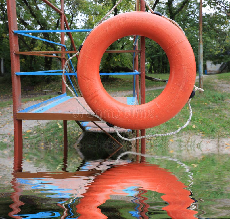 Red life belt stock photo. Image of equipment, cruise - 34432522