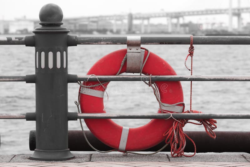 Red Life Ring stock image. Image of background, bridge - 36698529