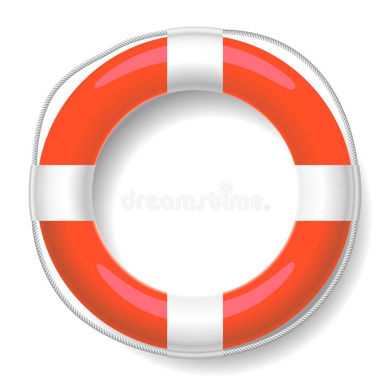 Red and white lifebelt stock illustration. Illustration of lifesaver ...