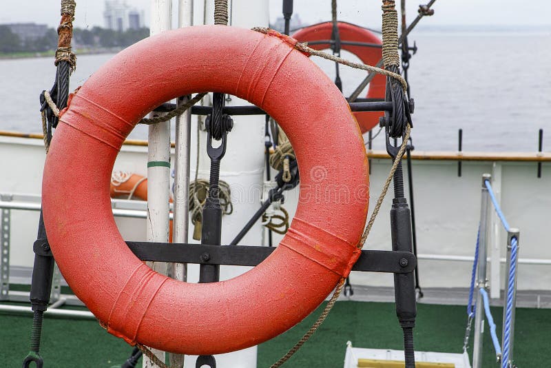 Red lifebuoy editorial photography. Image of circle, lifeline - 93398087