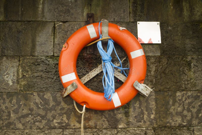 Red Lifebuoy stock image. Image of bracket, rope, ring - 36368775