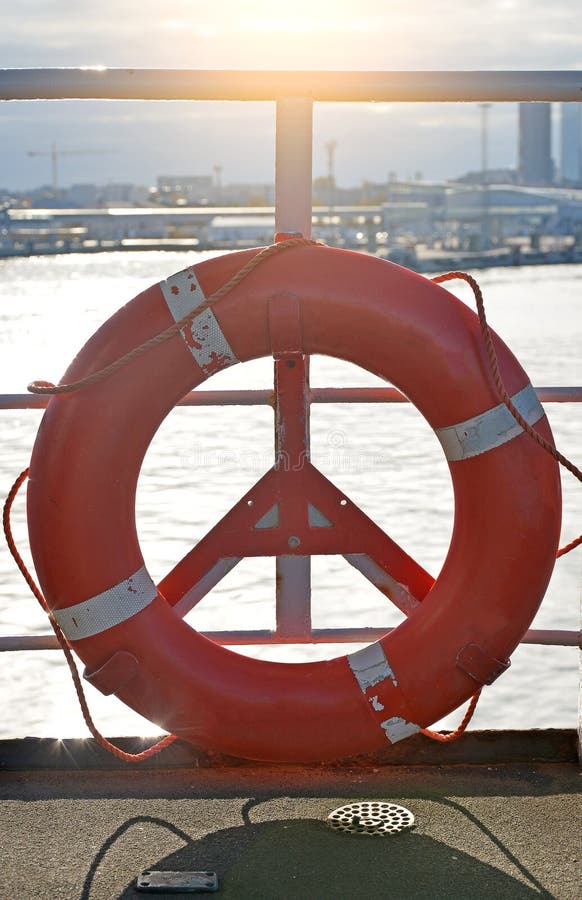 Red lifebuoy. stock photo. Image of cruise, lifebuoy - 53304866