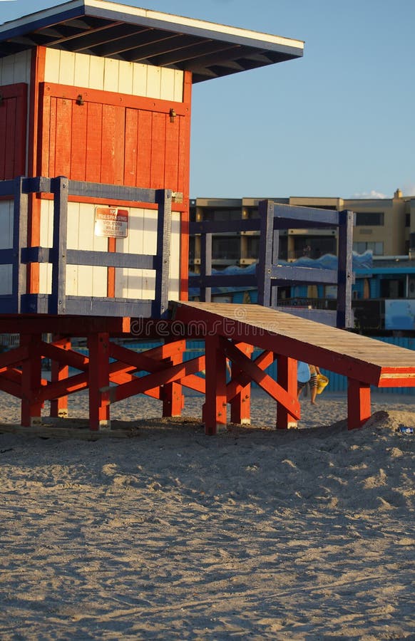 Red Lifeguard Hut stock image. Image of sand, coast, shack - 76423939