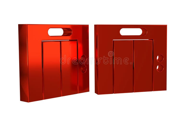 Red Lift Icon Isolated on Transparent Background. Elevator Symbol Stock ...