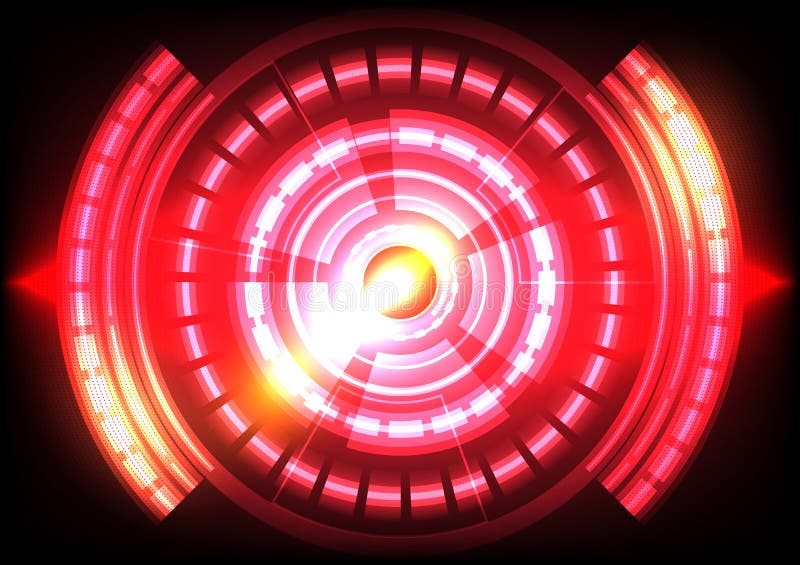 Red Light. Abstract Hi-tech Background. Futuristic Interface Stock ...
