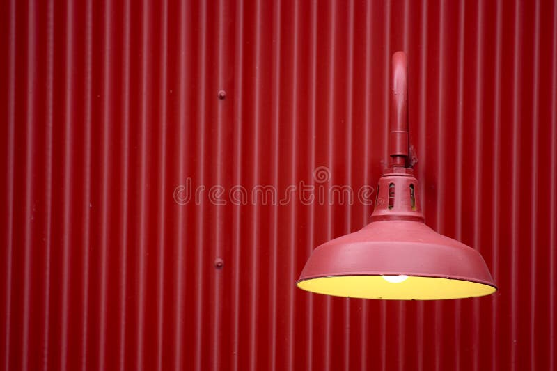 Red Light Against Red Metal Background Stock Photo - Image of color ...