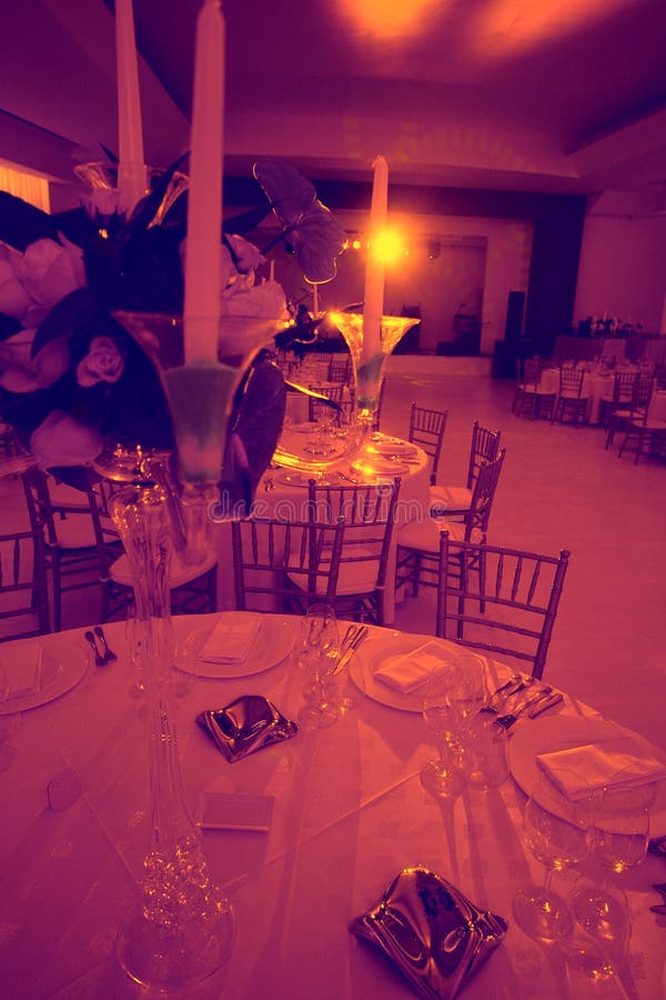 Red light ballroom stock image. Image of candle, chairs - 31045547