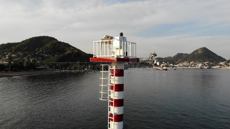 Light Beacon with Security Camera in the Ocean Stock Video - Video of ...