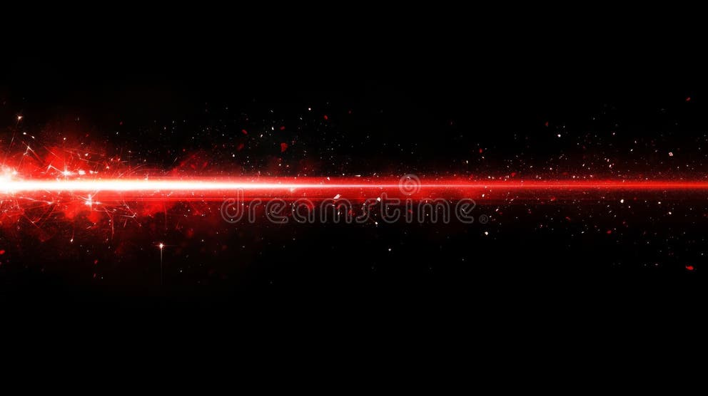 Red Light Beam Across Black Background Stock Illustration ...