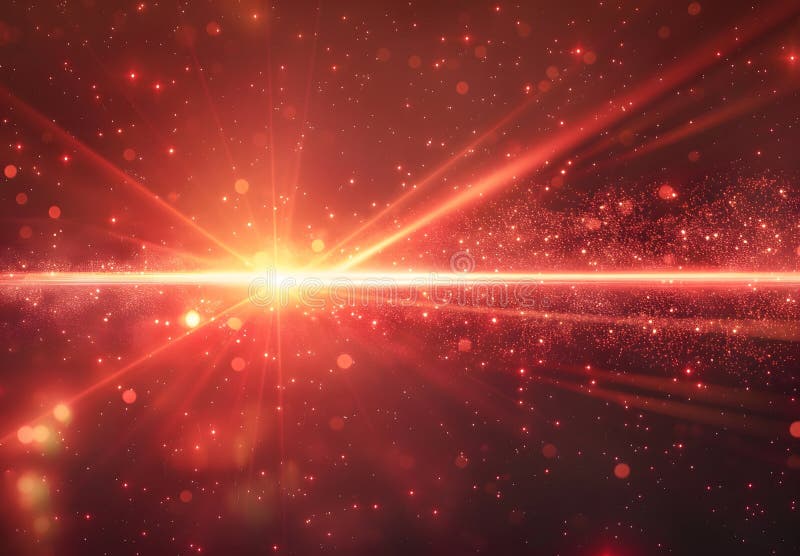 Red Light Beam Explosion Effect Background Stock Illustration ...