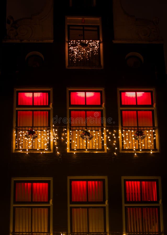 Red Light Building in Amsterdam Stock Photo - Image of holland ...