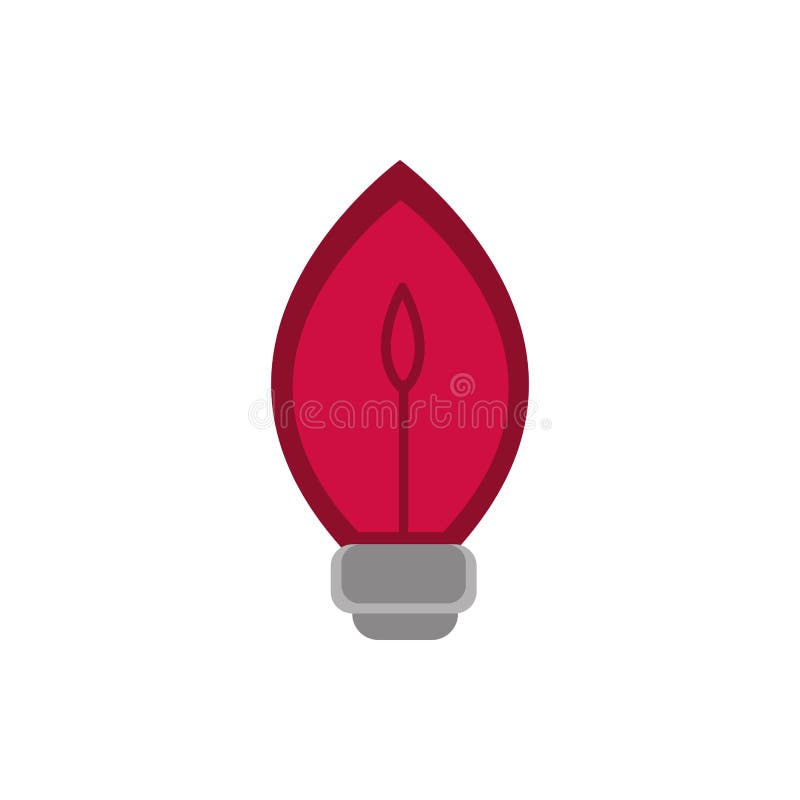 Red Light Bulb Decoration Happy Christmas Icon Stock Vector ...