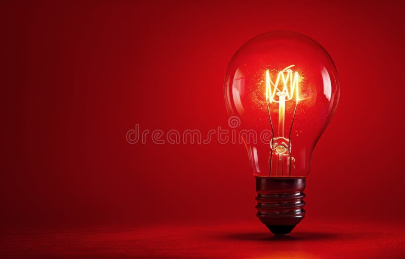 Illuminating Innovation Single Light Bulb Shining Bright Symbol ...