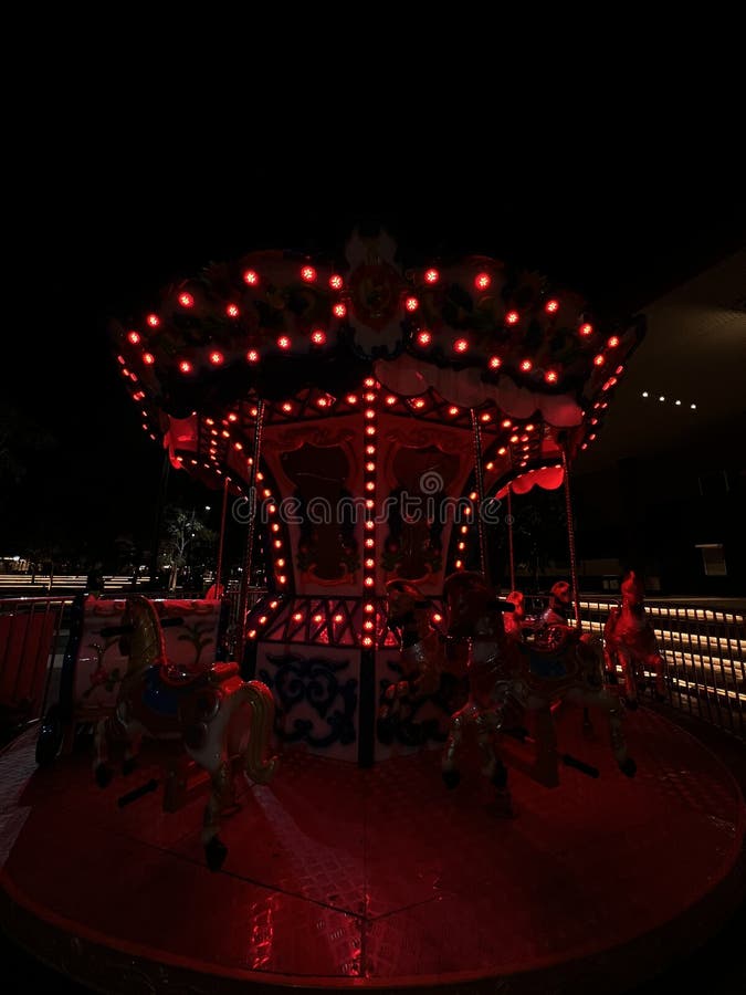 Red light carousel stock photo. Image of playground - 262436404
