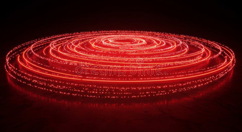 Red Light Concentric Circles Abstract Abstract of Concentric Red ...