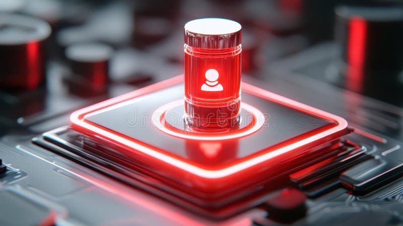 Illuminated Red Light on Computer Keyboard in the Dark, Detailed ...