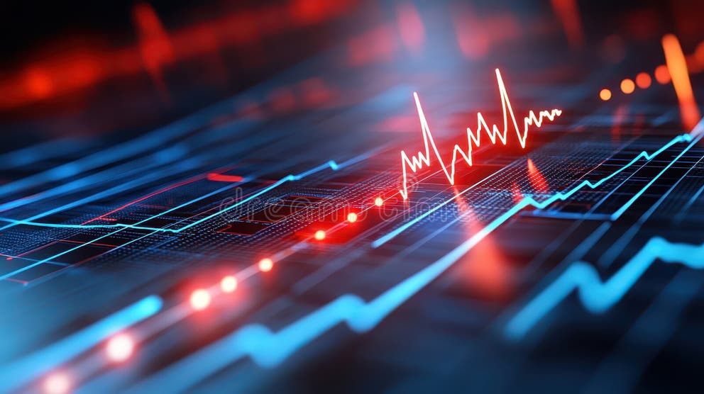 Red Light on Graph, Visualizing Alerts, Signals, and Critical Data ...
