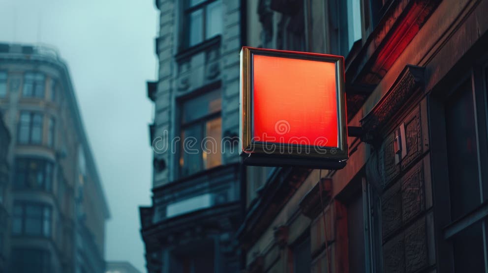 A Red Light Hangs from the Side of a Building, Often Used As a Warning ...