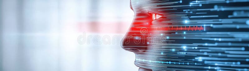 Dramatic Portrait, Face Illuminated by Red Light, Creating a ...