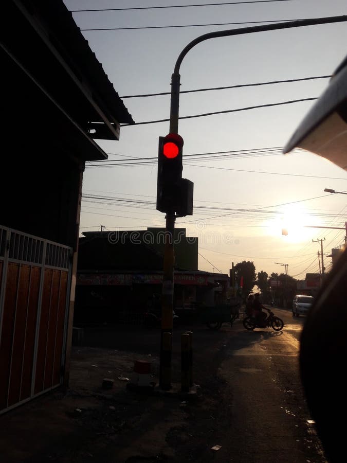 Red Light at the Inter Section Stock Image - Image of inter, traffic ...