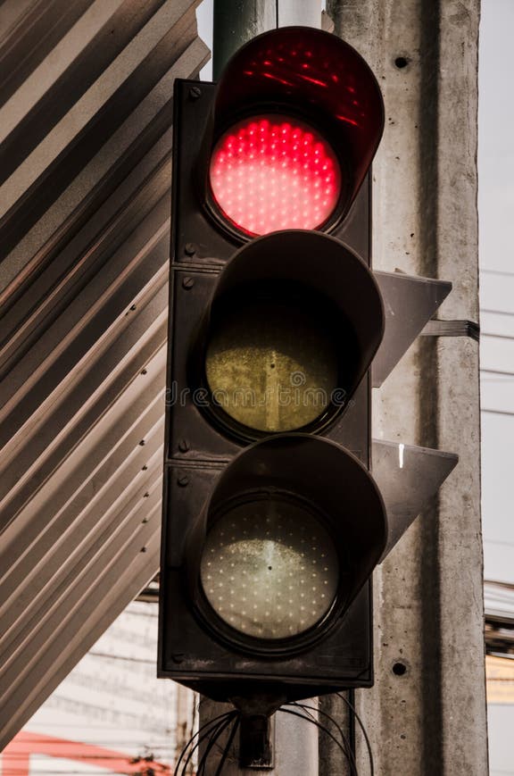 Red Light at the Intersection Stock Photo - Image of urban, traffic ...
