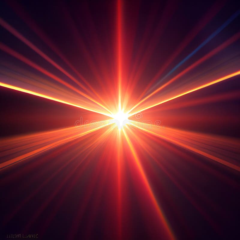 Red Light Lens Flare on Black Background. Stock Illustration ...