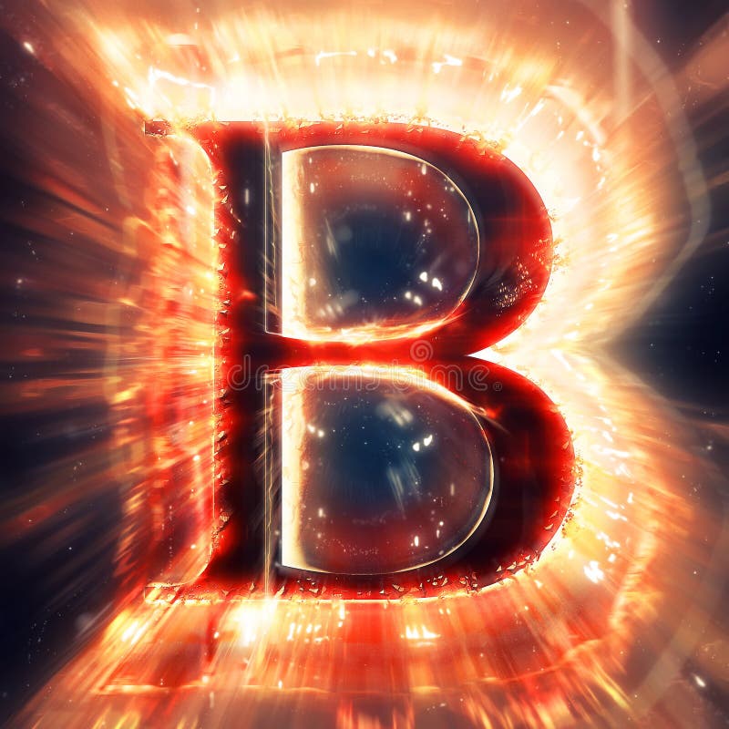 Red light letter B stock illustration. Illustration of abstract - 193522262