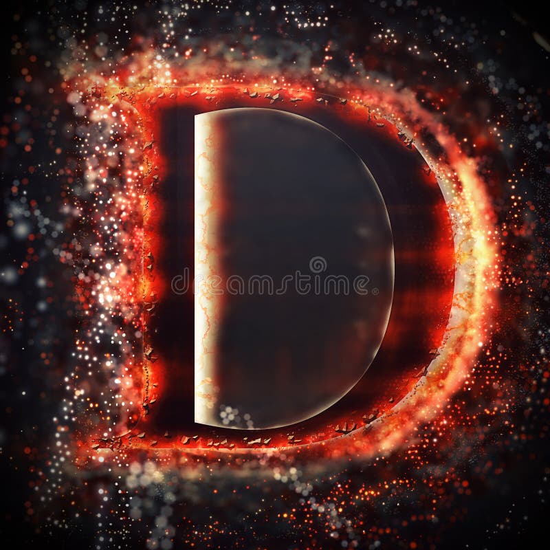 Red light letter D stock illustration. Illustration of burn - 193524637