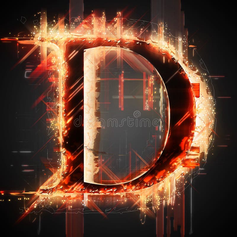 Red light letter D stock illustration. Illustration of conceptual ...