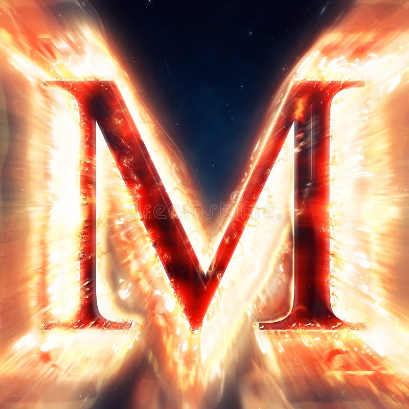 Red light letter M stock illustration. Illustration of luminous - 193522297
