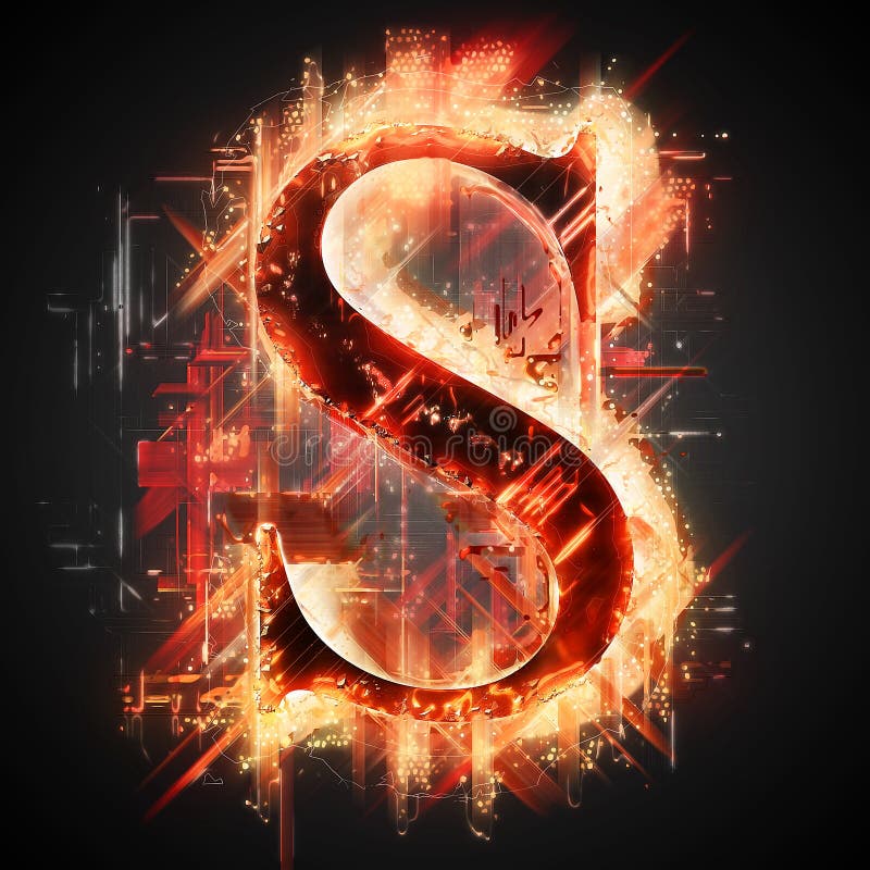Red light letter S stock illustration. Illustration of shine - 193521843
