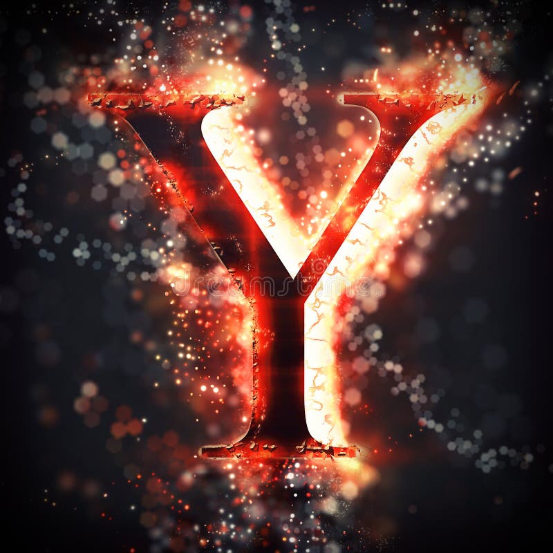 Red light letter Y stock illustration. Illustration of particle - 193524680