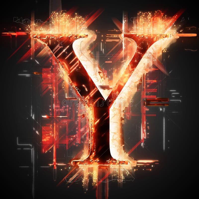 Red light letter Y stock illustration. Illustration of abstract - 193521863