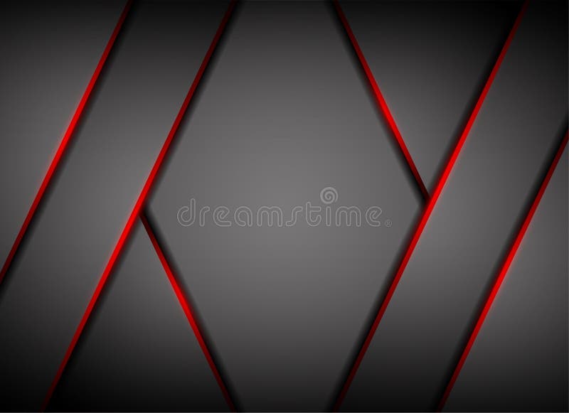 Red Light Line Shadow on Gray Background Stock Vector - Illustration of ...