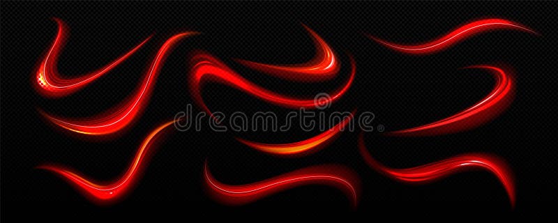 Red Light Lines, Effect of Speed Motion Trails Stock Vector ...